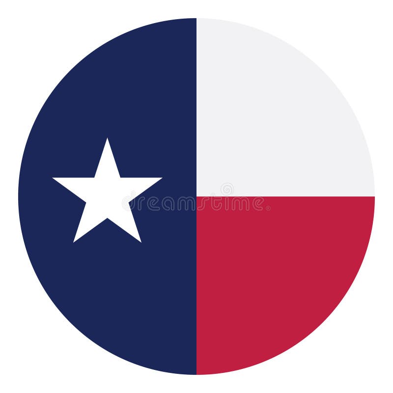 Flag of Texas. Texas Circle Flag Logo Icon Computer Vector Illustration ...