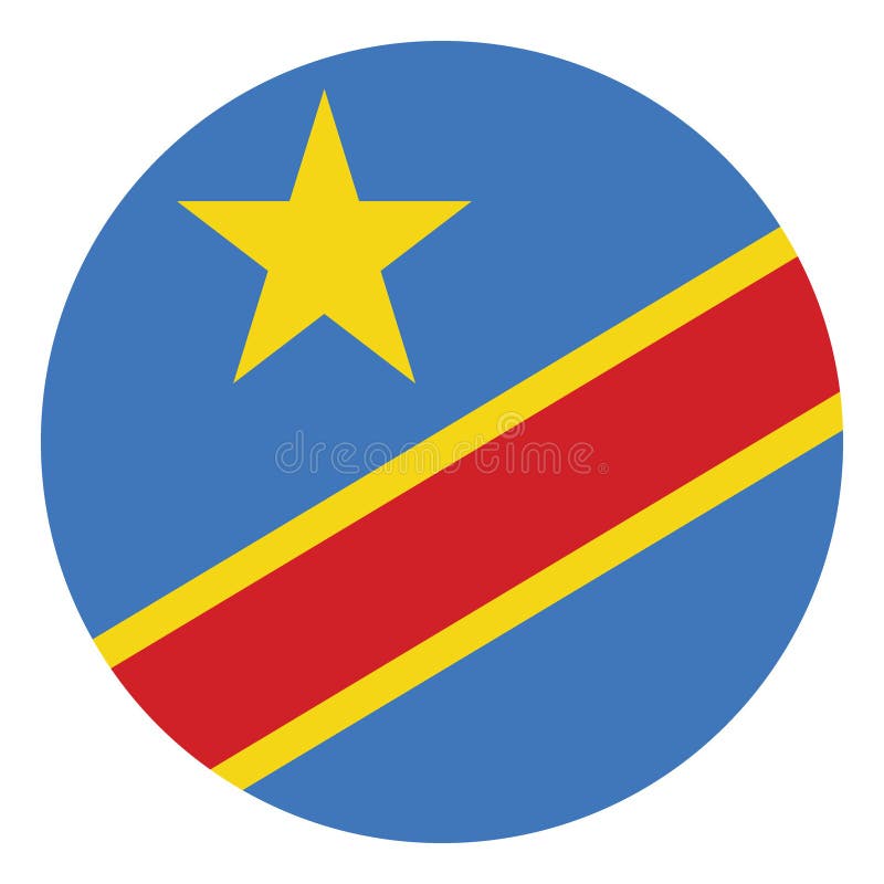 Flag of Congo Democratic. Congo Democratic Circle Flag Logo Icon ...