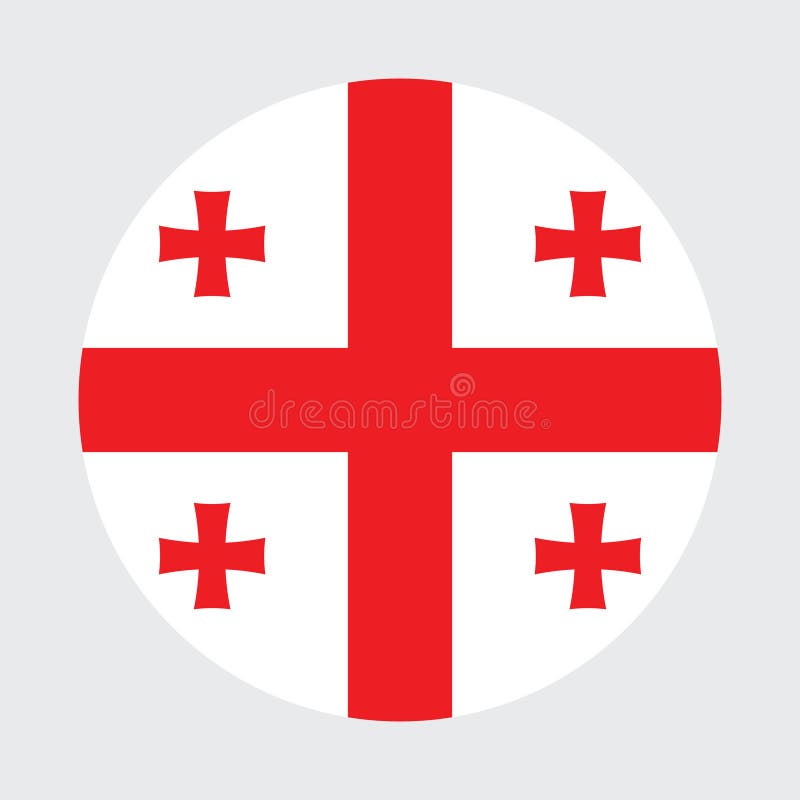 Flag of Georgia. Georgia Circle Flag Logo Icon Computer Vector ...
