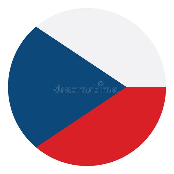 Flag of Czech. Czech Circle Flag Logo Icon Computer Vector Illustration ...