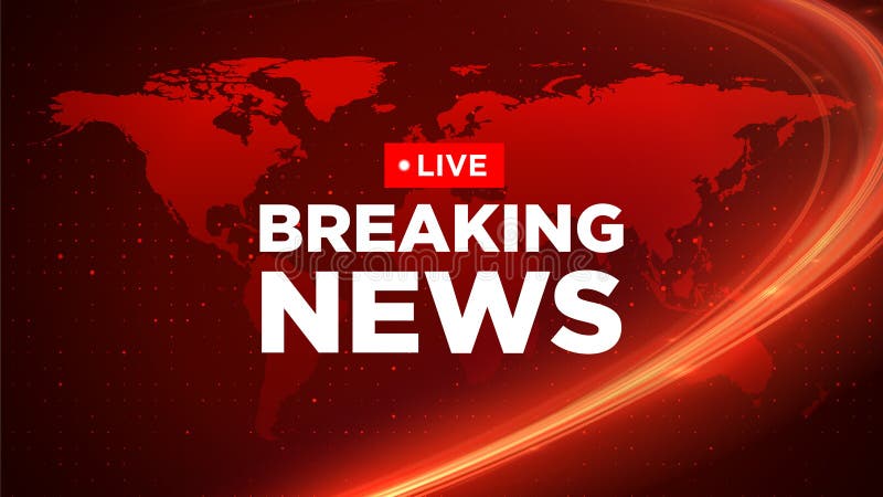 Live Breaking News Broadcast Banner on Television Screen on Transparent ...