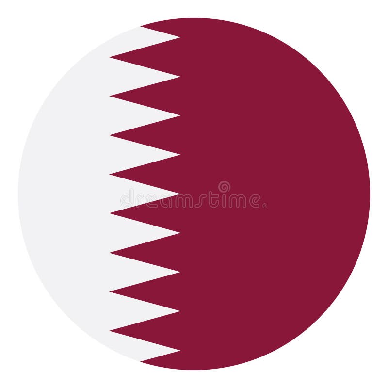 Flag of Qatar. Qatar Circle Flag Logo Icon Computer Vector Illustration ...
