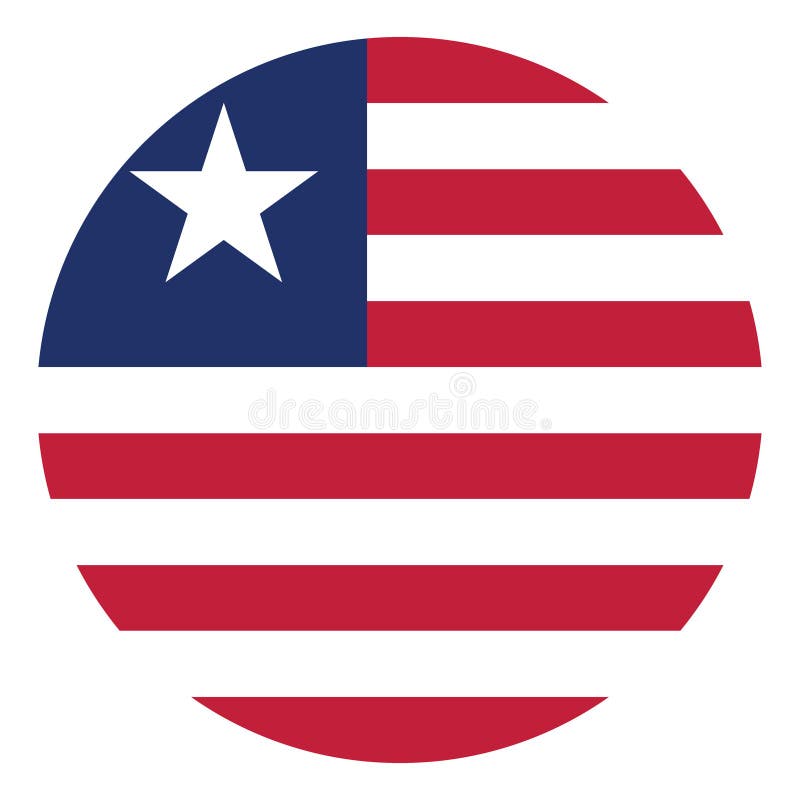 Flag of Liberia. Liberia Circle Flag Logo Icon Computer Vector ...