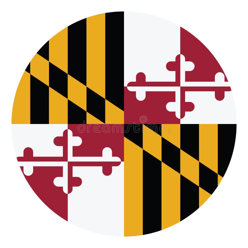 Flag of Maryland. Maryland Circle Flag Logo Icon Computer Vector ...