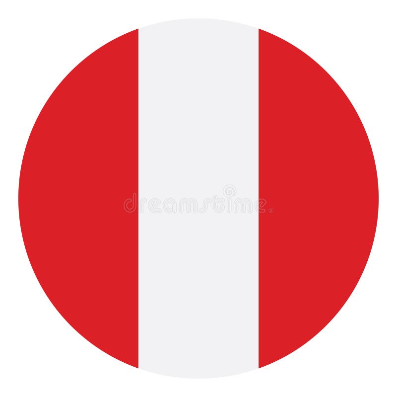 Flag of Peru. Peru Circle Flag Logo Icon Computer Vector Illustration ...