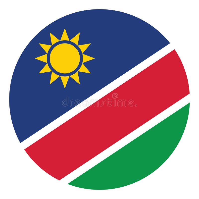 Flag of Namibia. Namibia Circle Flag Logo Icon Computer Vector ...