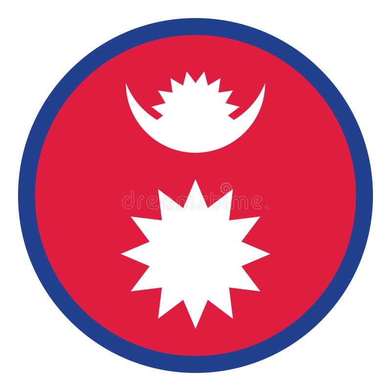 Flag of Nepal. Nepal Circle Flag Logo Icon Computer Vector Illustration ...
