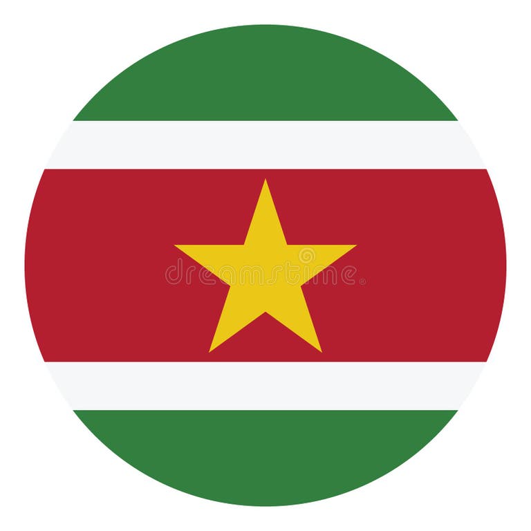 Flag of Suriname. Suriname Circle Flag Logo Icon Computer Vector ...