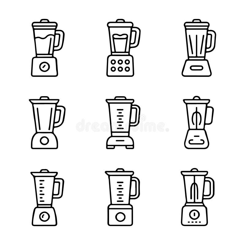 Blender Icons for Kitchen and Cooking Use. Collection of Modern Blender ...