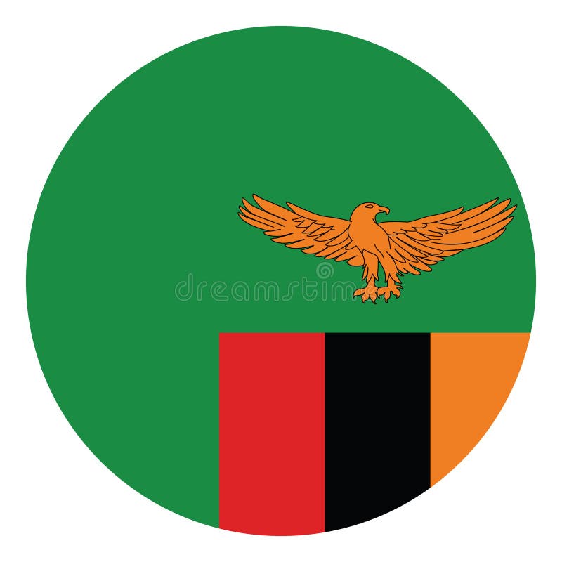 Flag of Zambia. Zambia Circle Flag Logo Icon Computer Vector ...
