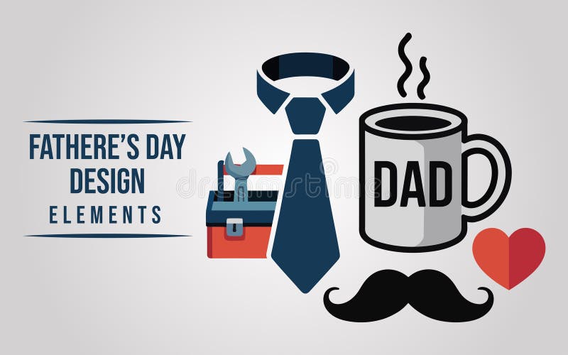 Father S Day Design Elements for a Happy Dad Stock Vector ...