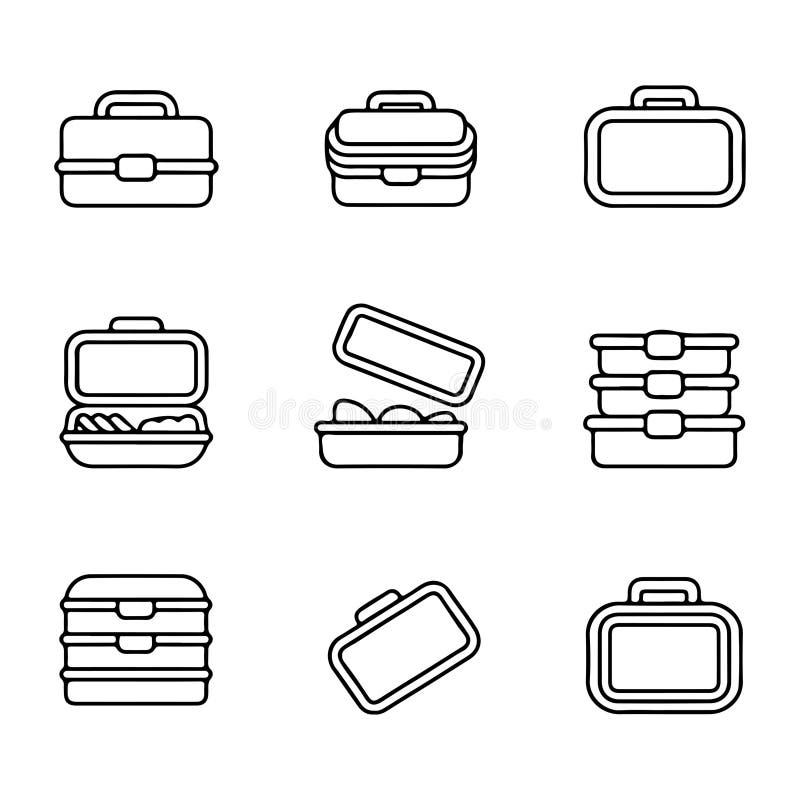 Outline Line Art Lunchboxes Stock Illustrations – 9 Outline Line Art ...