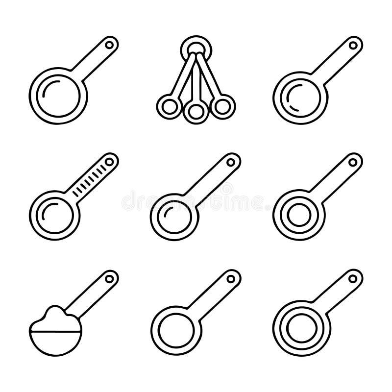 Various Measuring Spoons Teaspoons Stock Illustrations – 4 Various ...
