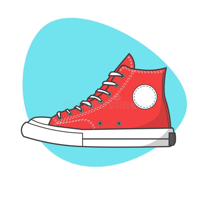 Vector Illustration of Classic Red Converse Shoes Stock Vector ...