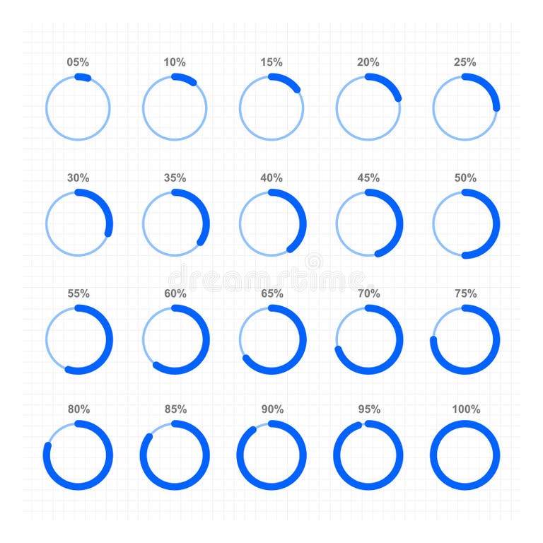 Blue Download Process. Loading Indicator. Circle Percentage Diagrams ...