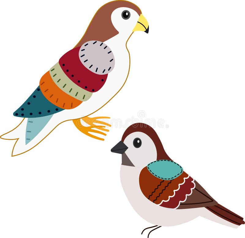 Two Birds Flat Vector Image without Background Stock Vector ...