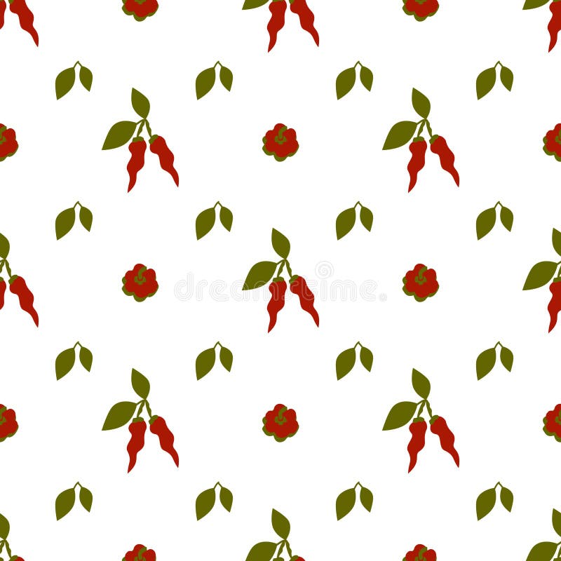 Pepper Pattern Seamless Red Green Vegetable Food Nature Stock ...