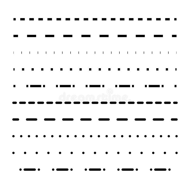 Set of Dotted Line Connection. Collection of Lines for Notebook Pages ...