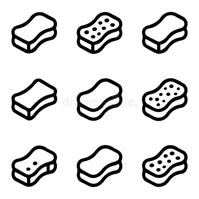 Different Cleaning Sponge Variations Stock Illustrations – 4 Different Cleaning Sponge ...