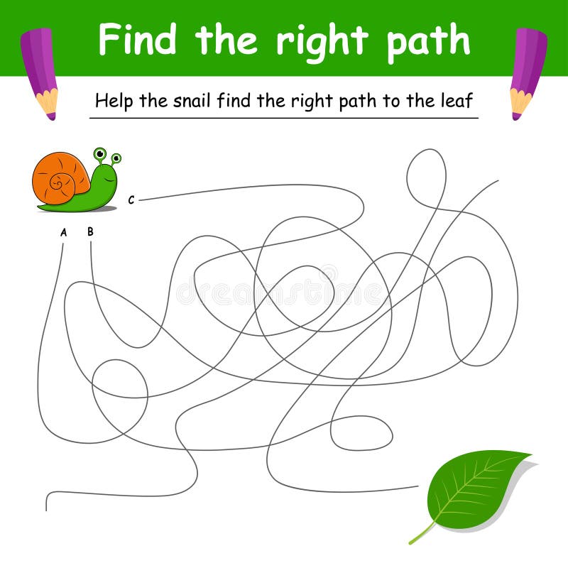 Find the Right Path. Preschool Learning Picture Design. Educational ...