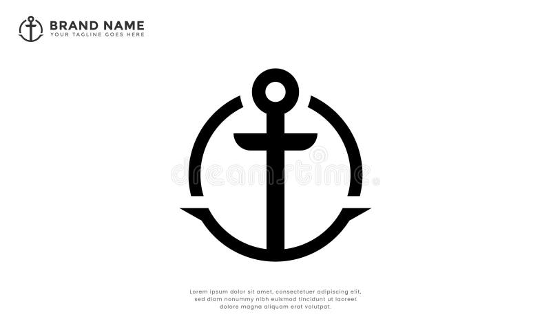 Circle Anchor Logo stock vector. Illustration of grounded - 385850294