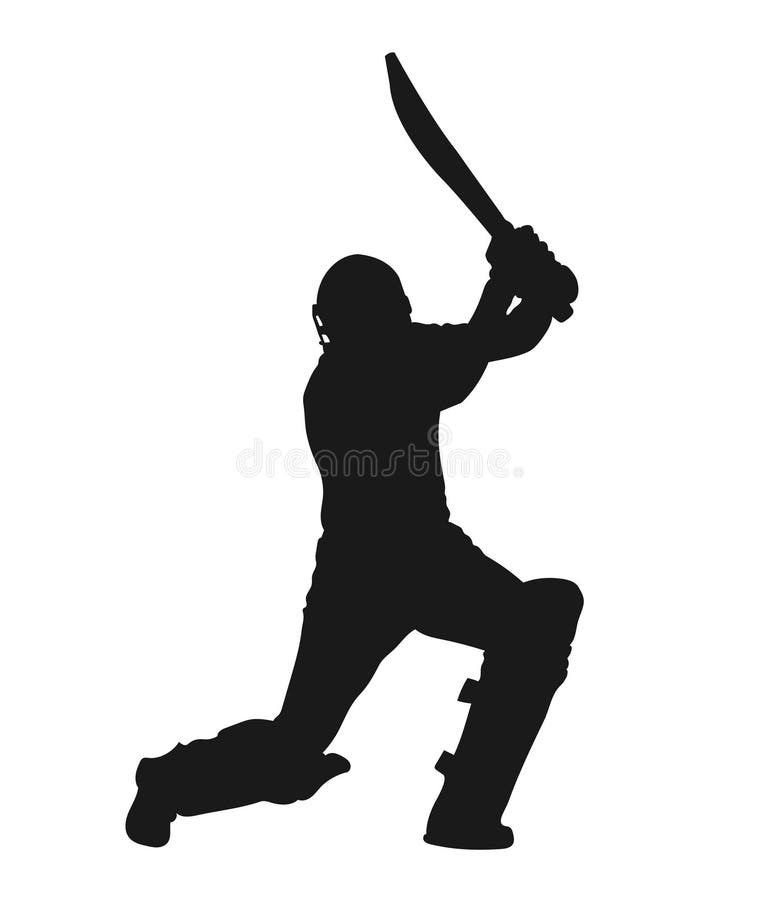 Silhouettes of Cricket Players – Artistic Vector Design Stock Vector ...