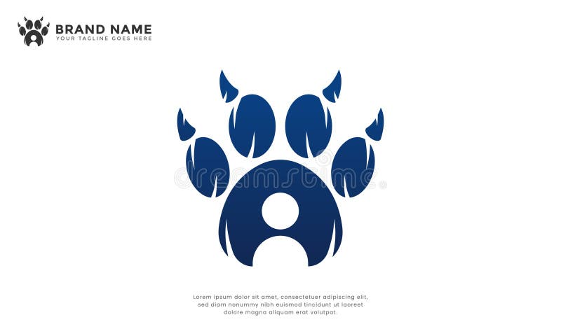 Paw man logo stock vector. Illustration of design, mark - 386337437