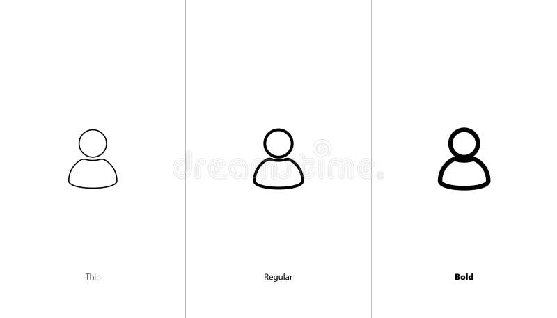 Users Four Icon Set. Symbol in Thin, Regular and Bold Style. Human ...