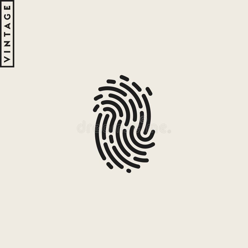 Unique Fingerprint Icon. Vintage Style Fingerprint Vector Stock Vector ...