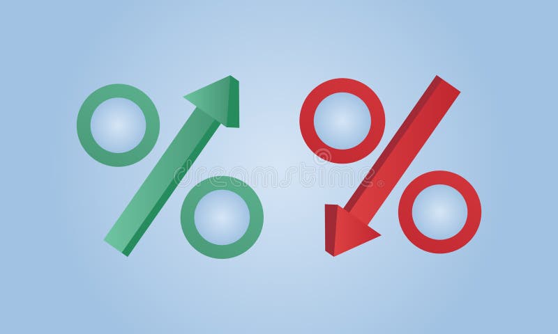 Up and down percent icon stock vector. Illustration of screenshot ...