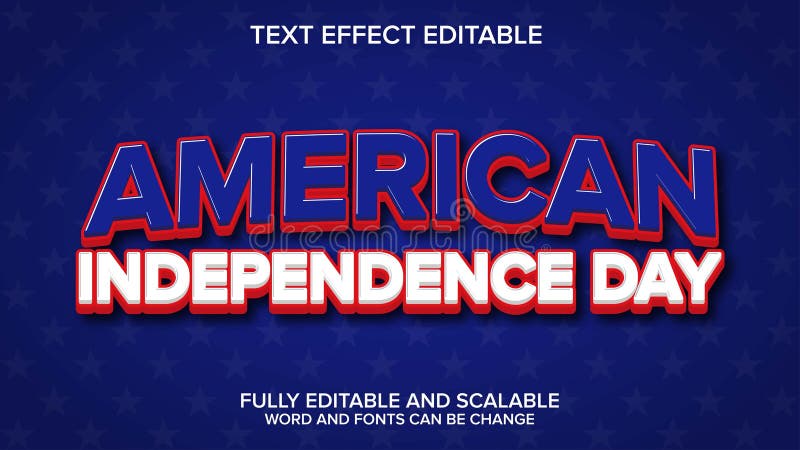 American Independence Day Text Effect Editable Stock Vector ...