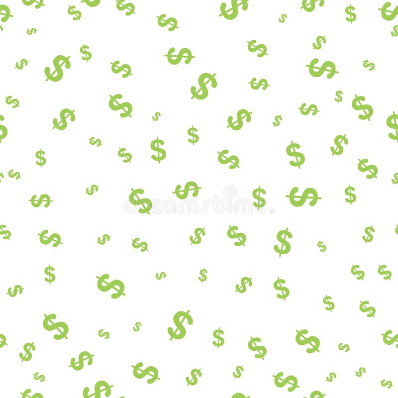Seamless Pattern of Green Dollar Signs. Financial or Business ...