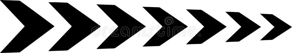 Decreasing Right-Pointing Chevron Line on White Background Stock ...