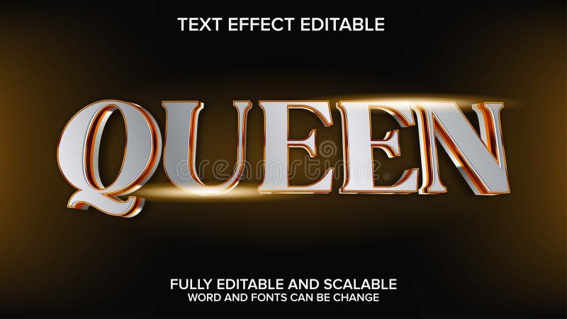 Queen Text Effect Vector Editable Stock Vector - Illustration of logo ...