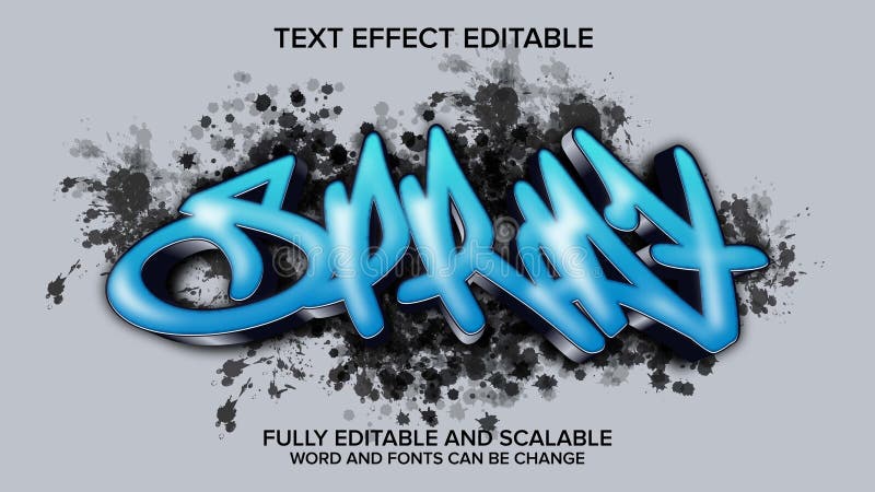 Spray Graffiti Text Effect Vector Editable Stock Illustration ...