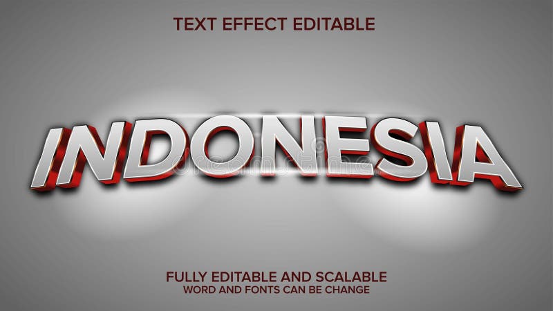 Indonesia Text Effect Vector Editable Stock Vector - Illustration of ...