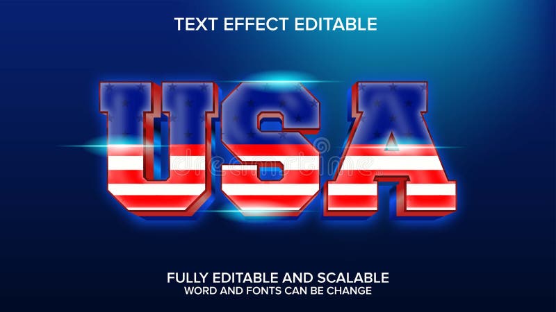 America Text Effect Vector Editable Stock Vector - Illustration of ...