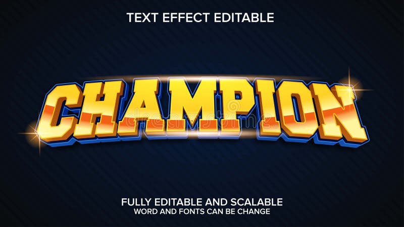 Editable Text Effect Champion Style Stock Illustrations – 325 Editable Text Effect Champion ...