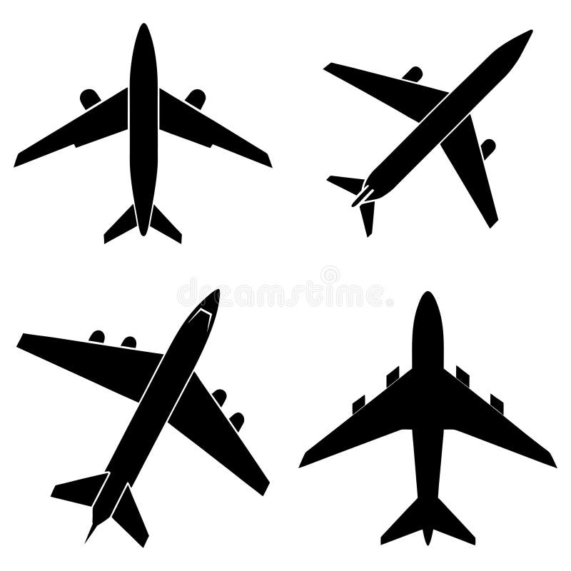 Aircraft Top View Vector Illustrations Set Stock Illustrations – 23 ...