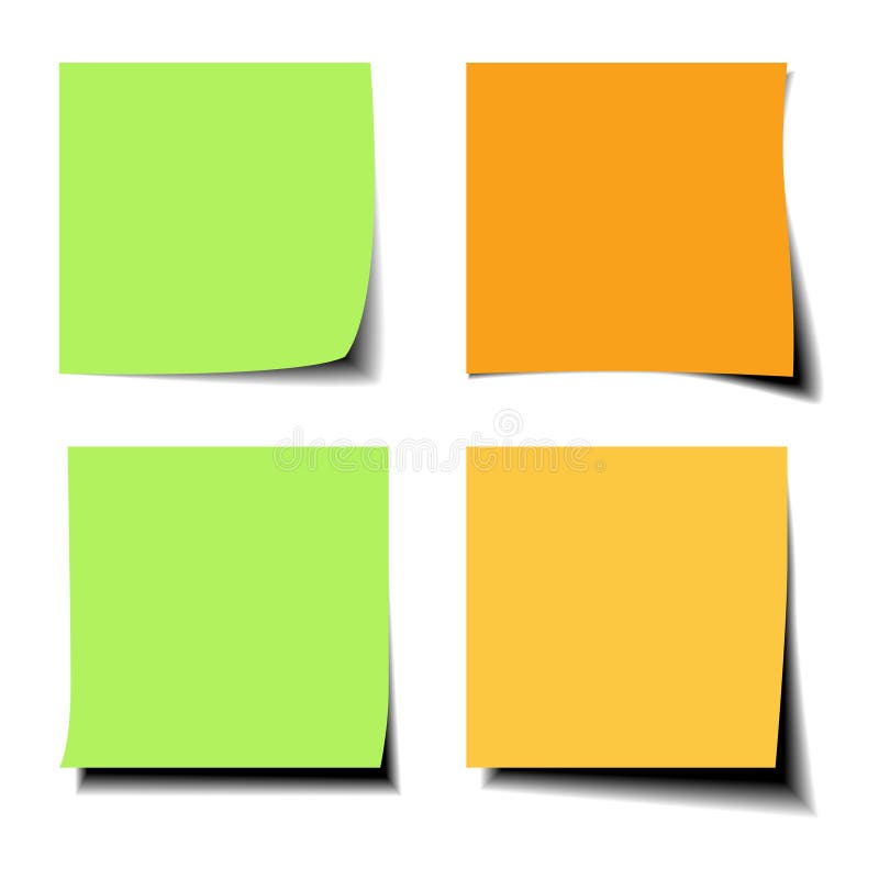 Notes Collection with Shadows. Set of Realistic Multicolor Sticky ...