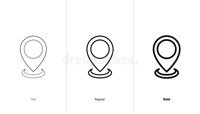 Route and Navigation Line Icons. Thin, Regular and Bold Line Icons ...