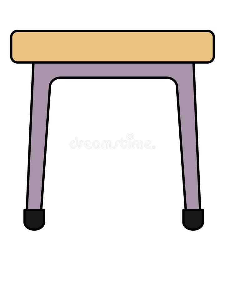 Bar Wooden Stool. Four Legged Stool. Vector Stock Illustration. Stock ...