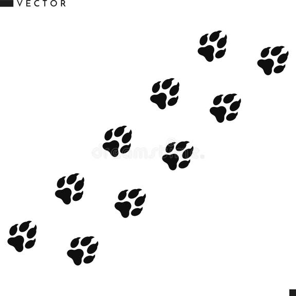Fox Paw Prints Vector. Animal Paw Prints Silhouette Stock Vector ...
