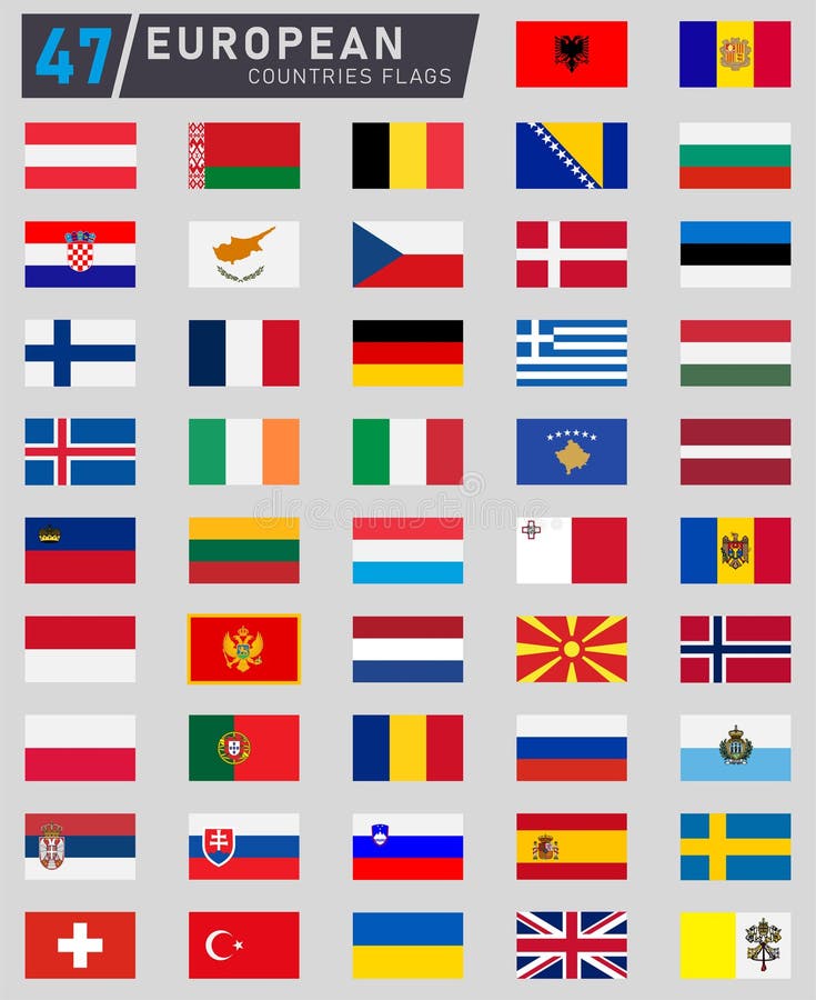 47 European Countries Flags Set Vector Stock Vector - Illustration of ...