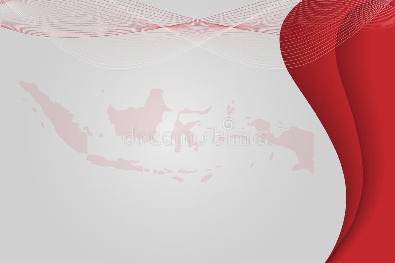 Elegant Modern Indonesia Map and Flag Color Abstract Background ...