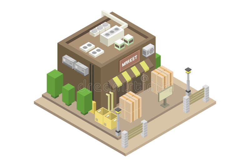 Isometric Market stock illustration. Illustration of website - 392075503