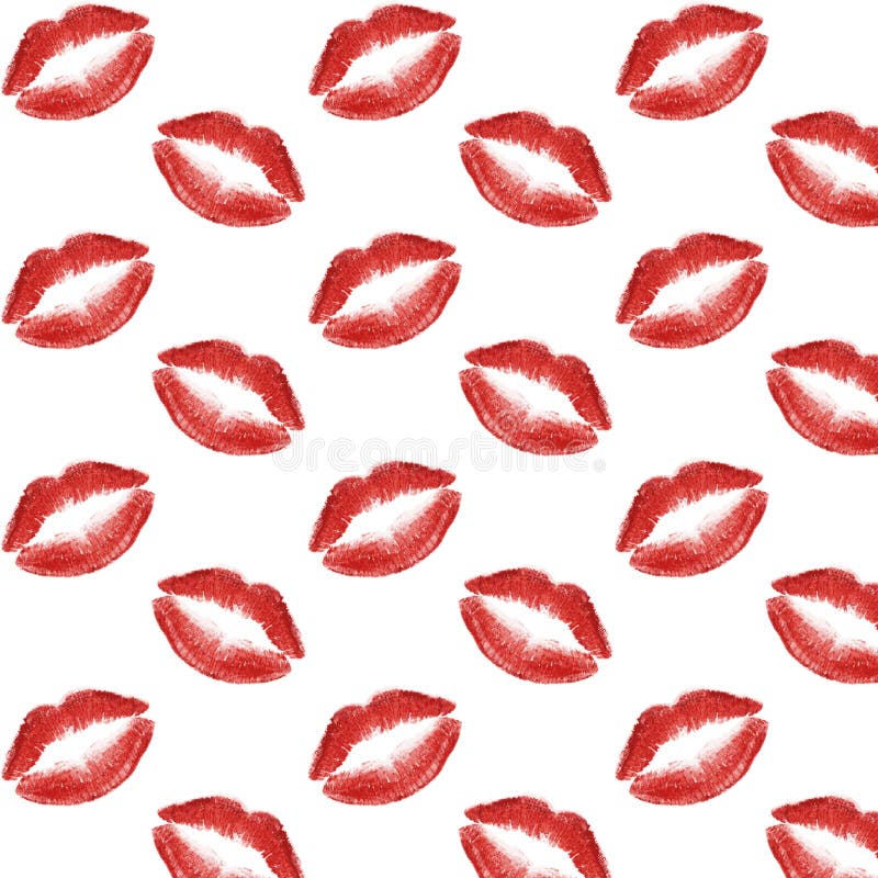 Red Lip Pattern. Makeup Lipstick Isolated Stock Illustration ...
