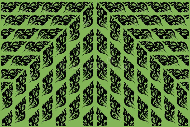 Black Kranok Arrangement on Pistachio Green Stock Illustration ...