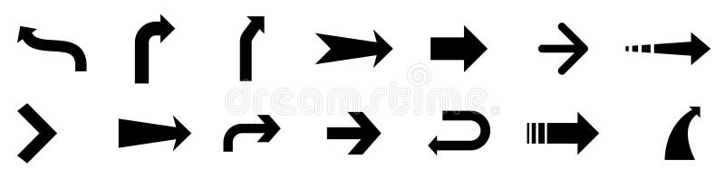 Arrow Shape Icon Set. Suitable for Design Element of Direction Map ...