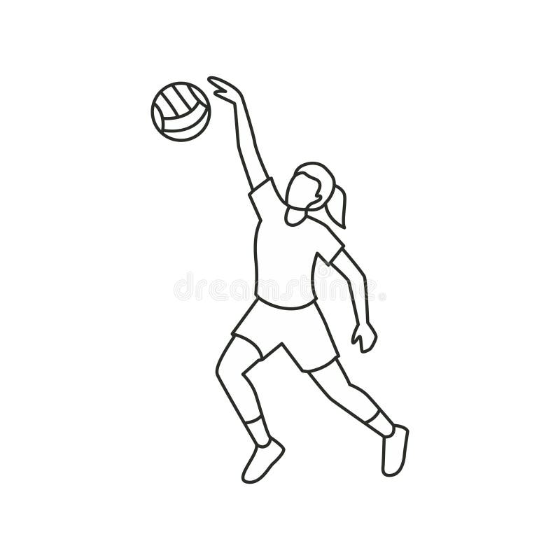 Player Spiking Volleyball stock vector. Illustration of dynamic - 393028489